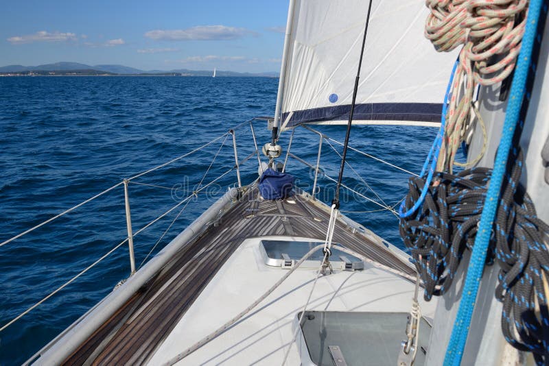 Sea View from Sailing Yacht Stock Image - Image of boat, beautiful ...
