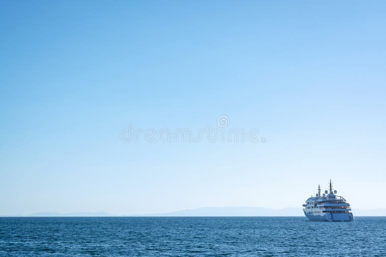Sea View, Skyline and Receding Sea Ferry Stock Photo - Image of ship ...