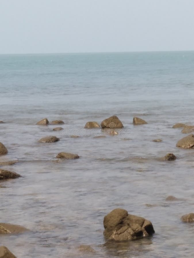 Sea View with Stones at Its Shore Stock Image - Image of colors ...