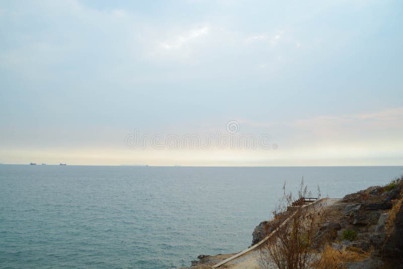 Sea View with Sunset View in Sea with Calm Feeling Stock Photo - Image ...