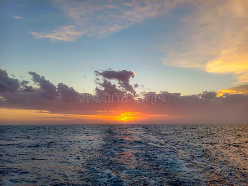 Sea View Taken on a Boat while Sailing Stock Image - Image of beach ...