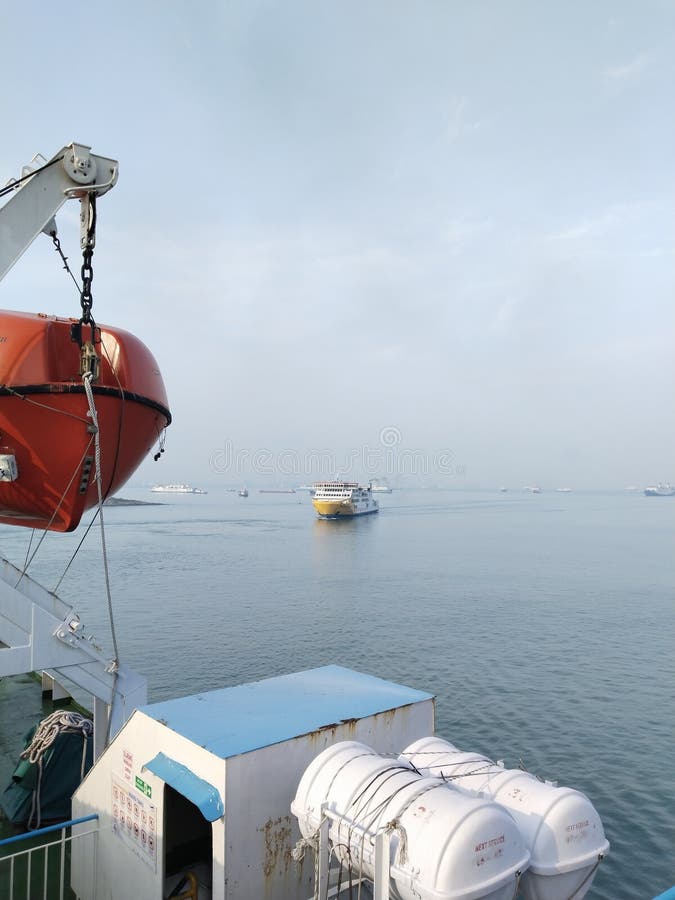 Sea ??view on the Terrace of the Ship while Sailing Stock Image - Image ...