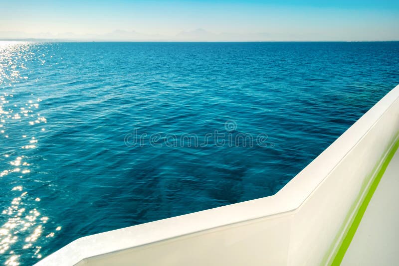 Sea View from the White Deck of the Ship. Concept of Travel Stock Image ...