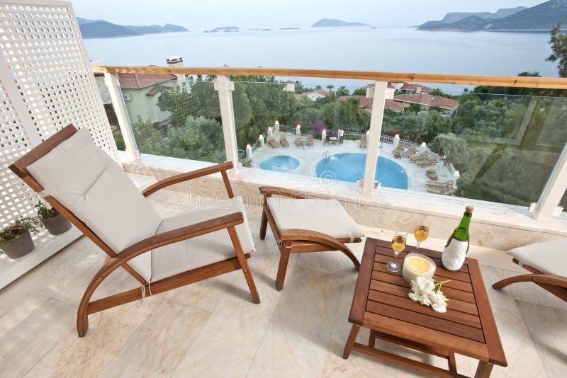 Sea views from hotel room stock image. Image of water - 49826445