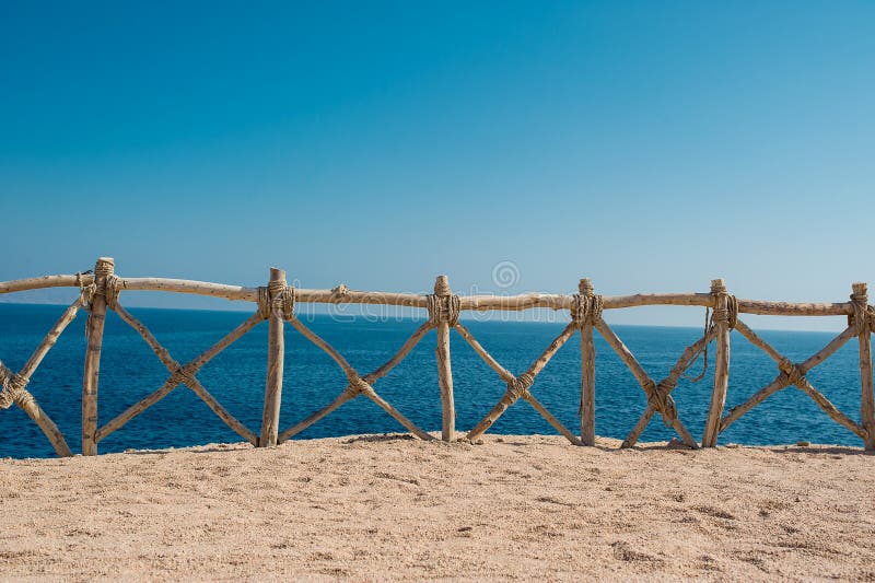 Sea Views, Protective Wooden Fence Stock Image - Image of rest, hill ...