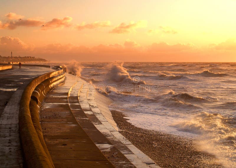 Sea-wall stock image. Image of coast, waves, defensive - 1823101