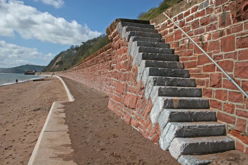 Sea wall stock photo. Image of devon, rock, promenade - 9179112