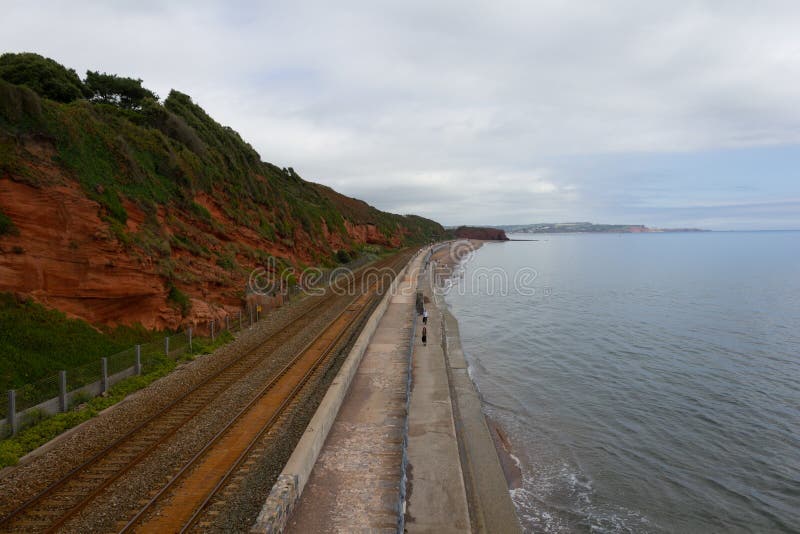 The Sea Wall in Dawlish, Devon Stock Photo - Image of wall, coast ...