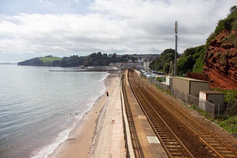 The Sea Wall at Dawlish in Devon Stock Photo - Image of boardwalk ...