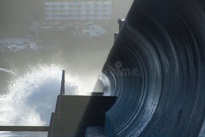 A Sea Wall with Strong Light and Shade. Striking Image with a Sharp ...