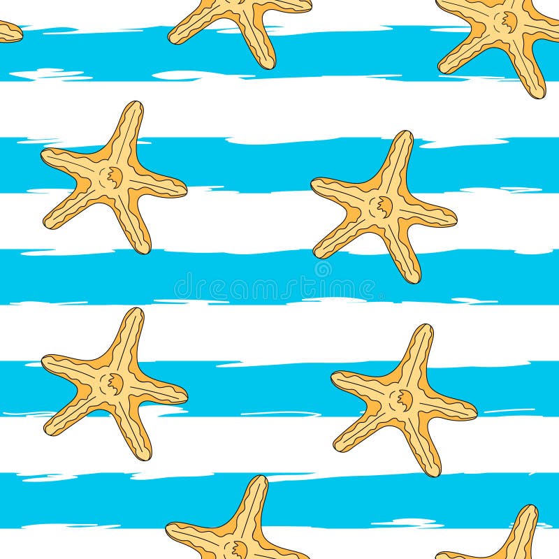 Sea Wallpaper. Vector Illustration. Striped Seamless Pattern with ...