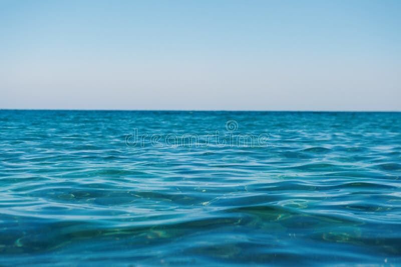 Sea Water and Blue Sky in a Calm Day Stock Image - Image of rippled ...
