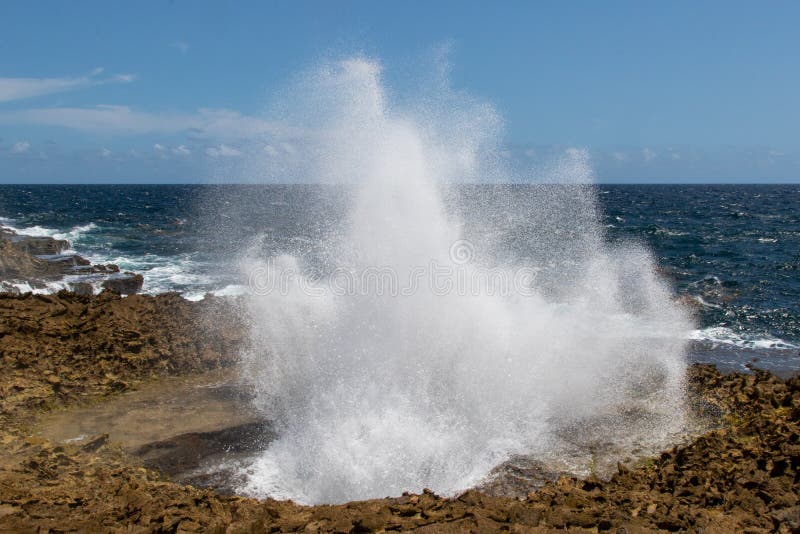 Sea Water Erupting from the Blow Hole Stock Image - Image of violently ...