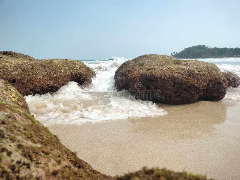 Sea Water, Foam, Coral and Rocks are Elements of the Beauty of the ...