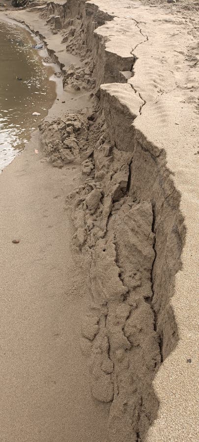 The Sea Water Knocking Down the Sand Stock Photo - Image of carving ...