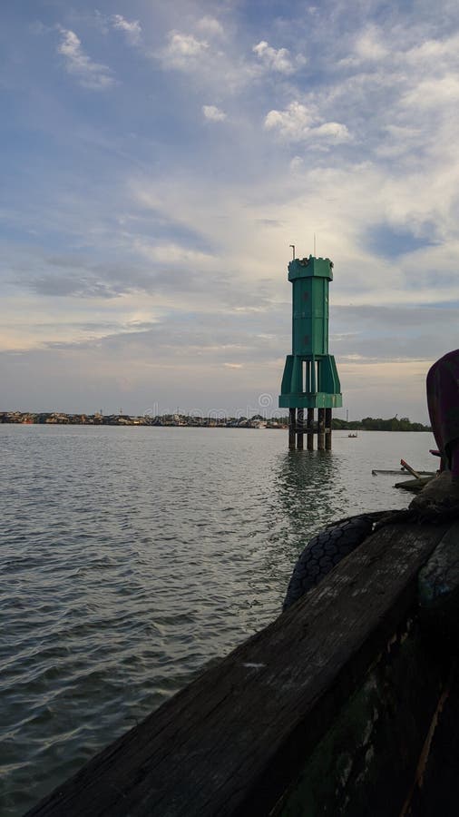 Sea water measuring tower stock photo. Image of light - 262944502