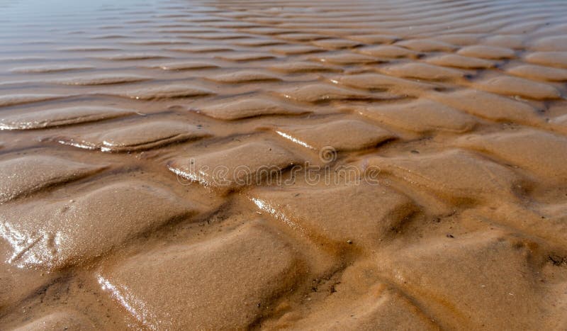 Sea Water and Sand Structure Golden Fine Sand on the Shoreline ...
