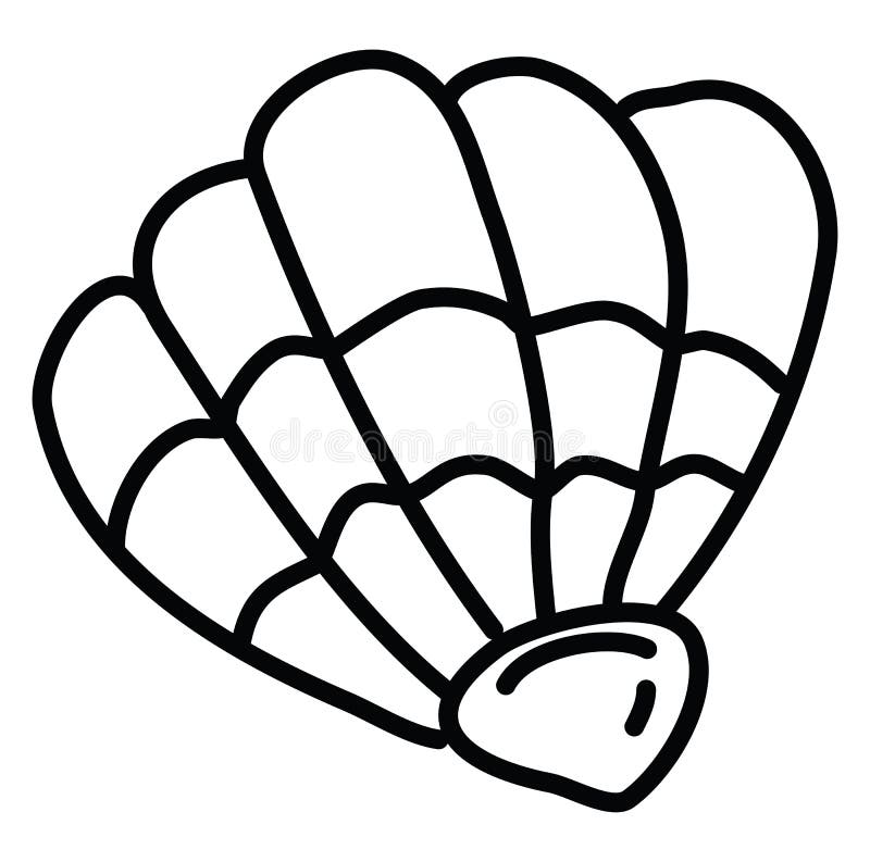 Sea water shell, icon stock vector. Illustration of graphic - 259787226