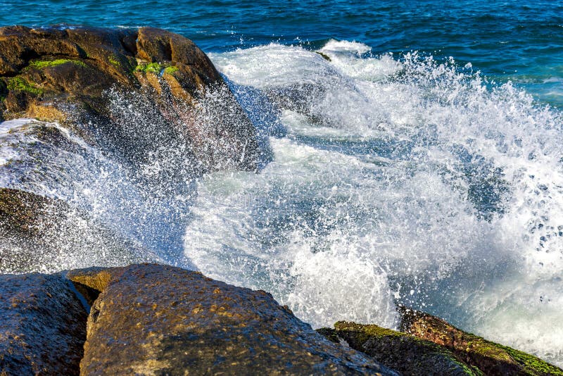Sea Water Splashing and Foam Stock Photo - Image of wind, idyllic ...