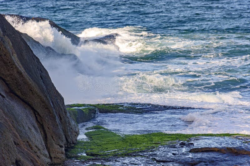 Sea Water Spray Over the Stones Stock Photo - Image of rocks, beach ...