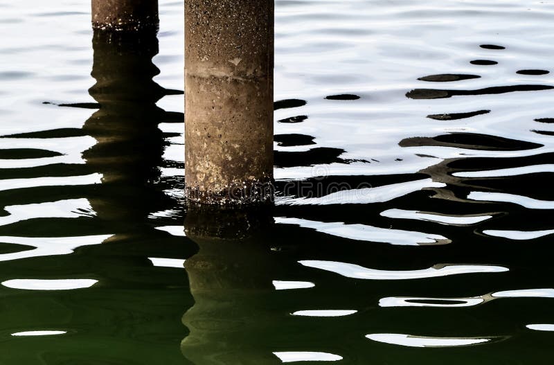 Sea Water Surface with Column Stock Image - Image of background ...