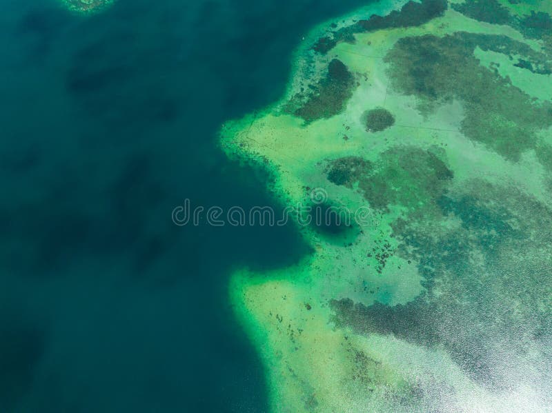 Sea Water Surface in with Coral Reef. Stock Image - Image of lagoon ...