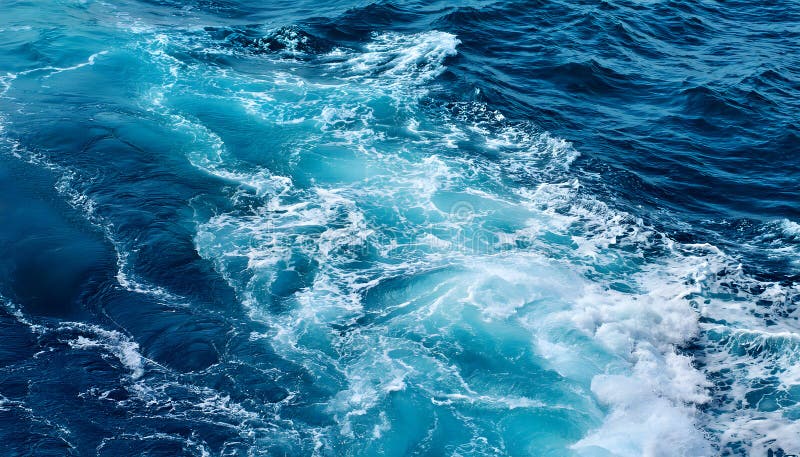 Sea Water Texture. Turquoise Blue Water, Ocean Sea Texture with Foam ...