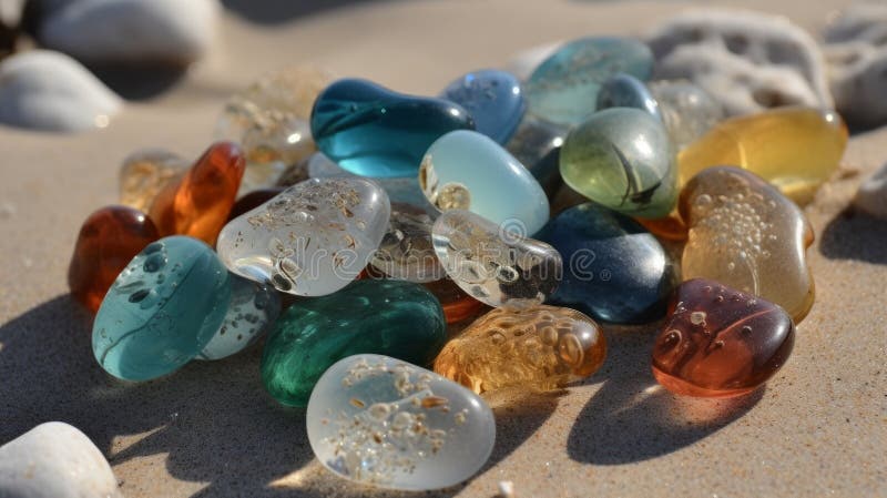 Sea Water Transparent Pebbles Generative AI Stock Illustration ...