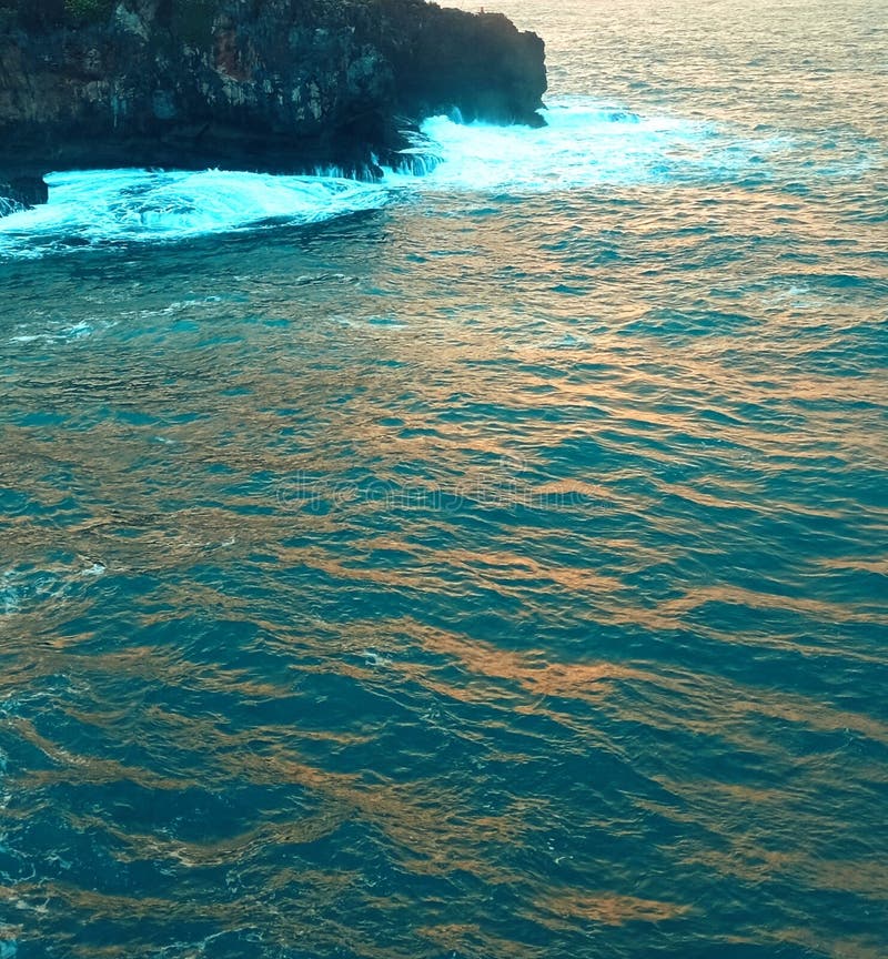 The Sea Water and Waves are Calm and Stretch Out on the Edge of the ...