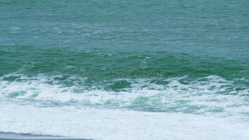 Sea Water Waves. Wave after Wave Swept Towards Shore. Real Time. Stock ...