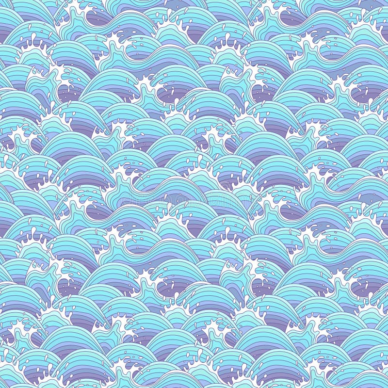 Sea Wave Background in the Decorative Style. Stock Vector ...