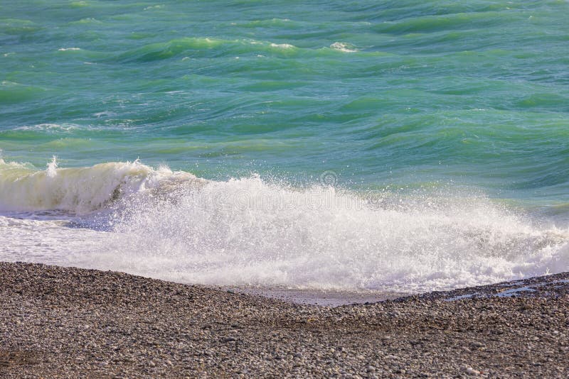Sea Wave Breaking on the Shore Stock Image - Image of harmony, crashing ...