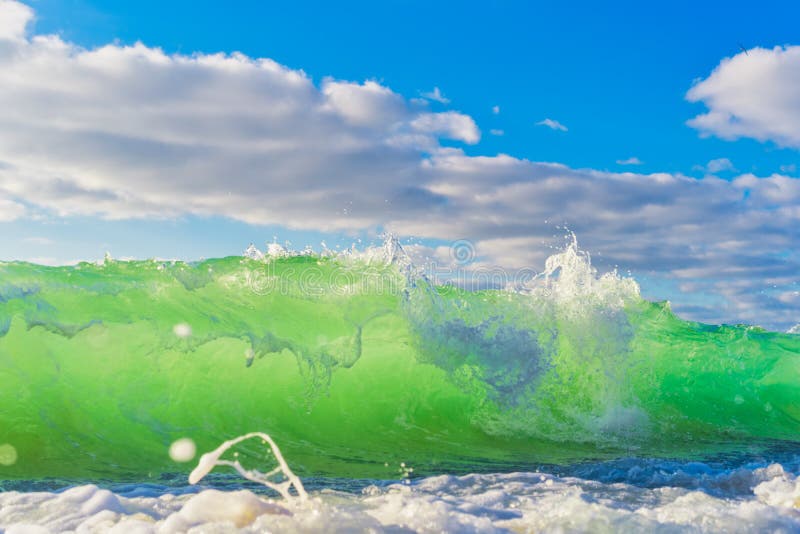 Sea Wave Close Up, Low Angle View, Sunrsie Shot Stock Photo - Image of ...