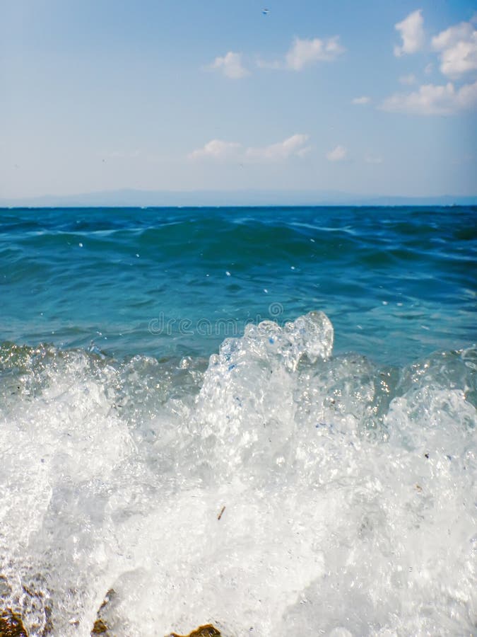 Sea Wave Close Up, Low Angle View Water Background Stock Image - Image ...