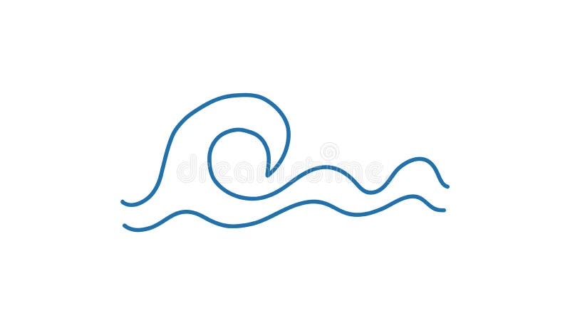 Sea Wave. Doodle Ocean Curl Waves Stock Vector - Illustration of ...