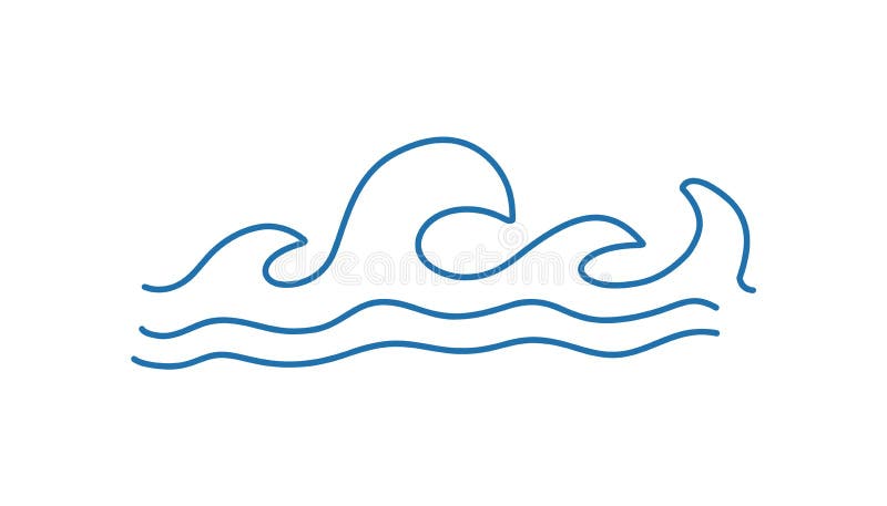 Sea Wave. Doodle Ocean Curl Waves Stock Vector - Illustration of water ...
