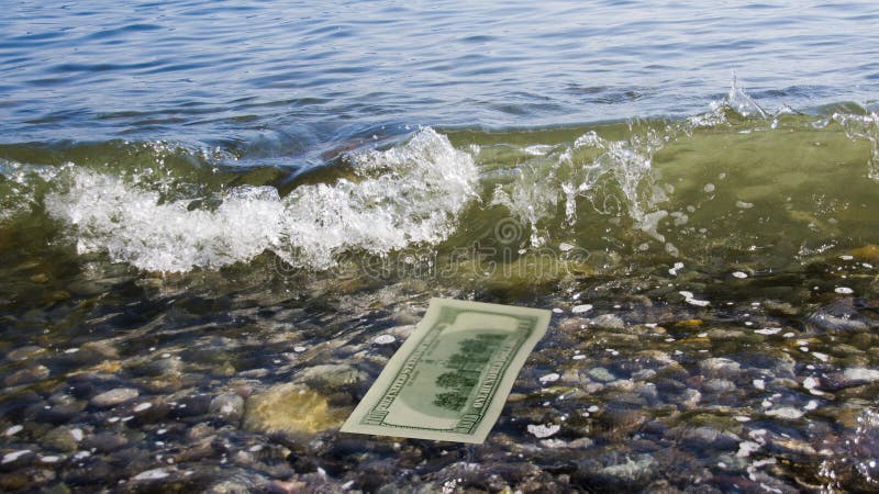 Sea wave gives money. stock photo. Image of symbol, treasure - 36388898