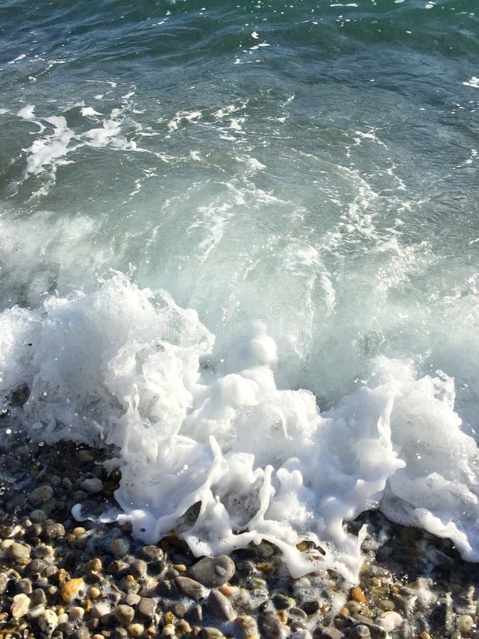 Sea wave stock image. Image of making, foam, wave, pebble - 105224977