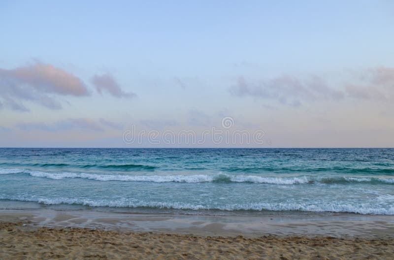 Sea Wave Moves To the Shore Picking Up Sand from the Bottom of Stock ...