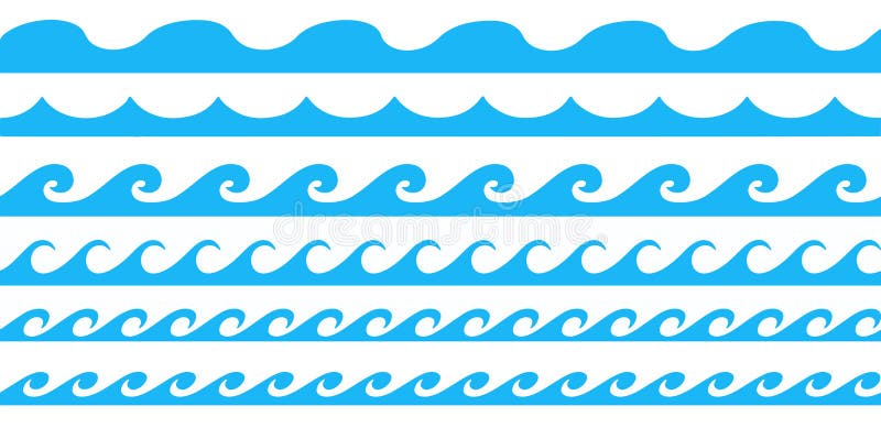 Sea Wave Pattern Background. Sea Waves Pattern. Vector Ocean Wave Shape ...