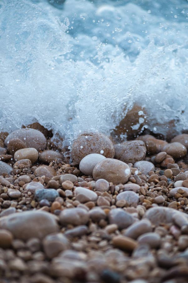 Sea Wave Rolling on the Rocks Stock Image - Image of spray, waves ...