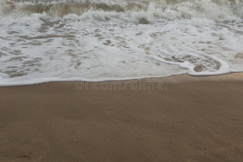 Sea Wave on the Sand Beach Close Up Background Stock Image - Image of ...