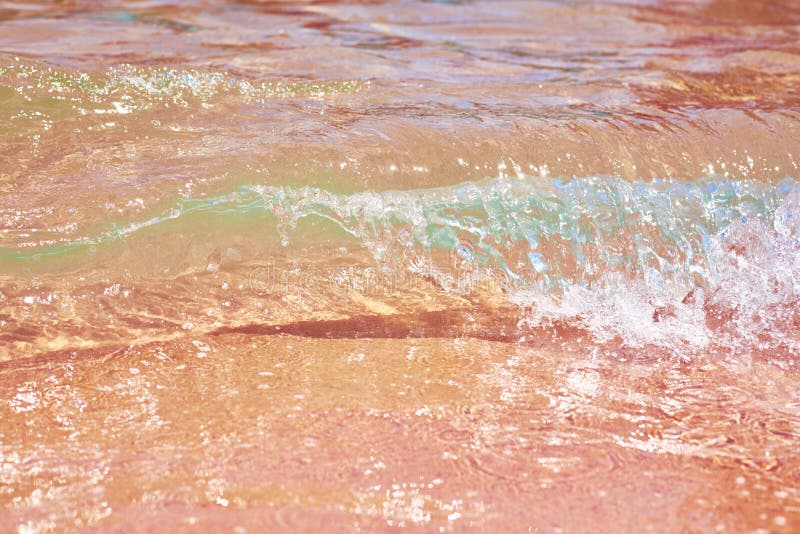 Sea Wave on the Sand Beach, Soft Focus. Summer Background Stock Image ...