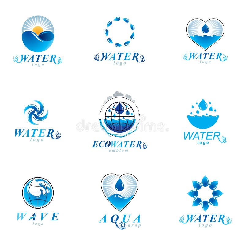 Sea Wave Splash Vector Logo. Pure Water As the Driving Force for Stock ...