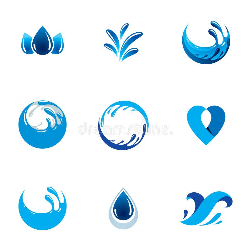 Sea Wave Splash Vector Logo. Pure Water As the Driving Force for Stock ...