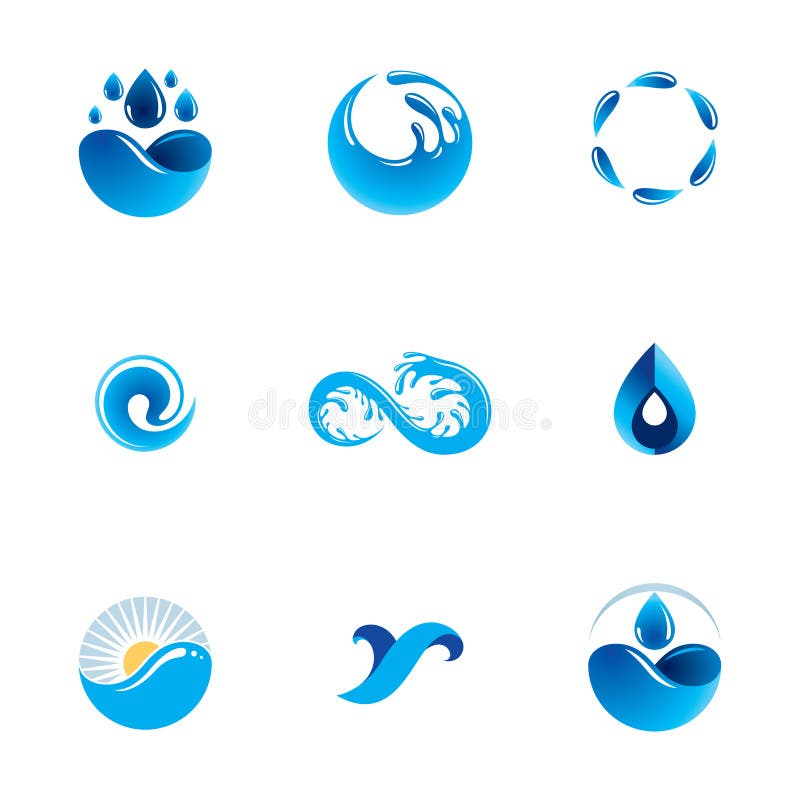 Sea Wave Splash Vector Logo. Pure Water As the Driving Force for Stock ...