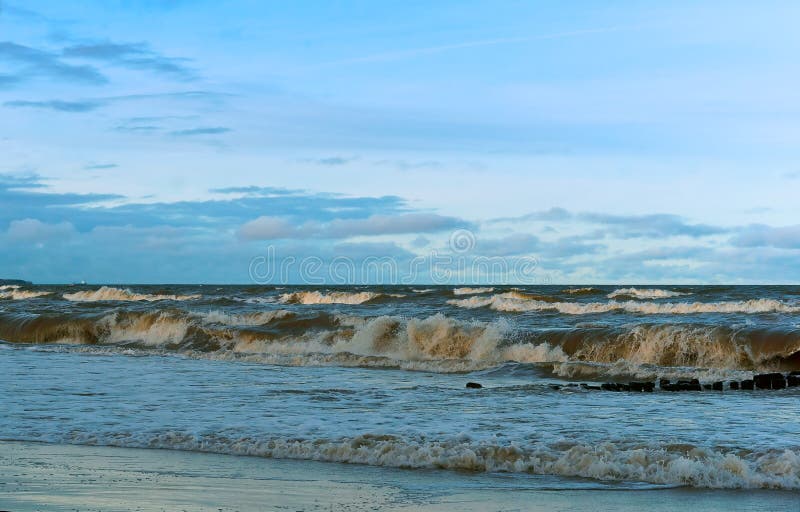 Sea Wave, Storm at Sea, Waves Lapping on the Shore Stock Image - Image ...