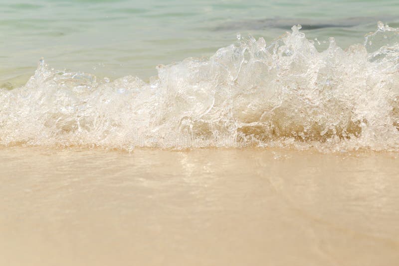 Sea Wave Swash on Sand Beach Stock Photo - Image of natural, shiny ...