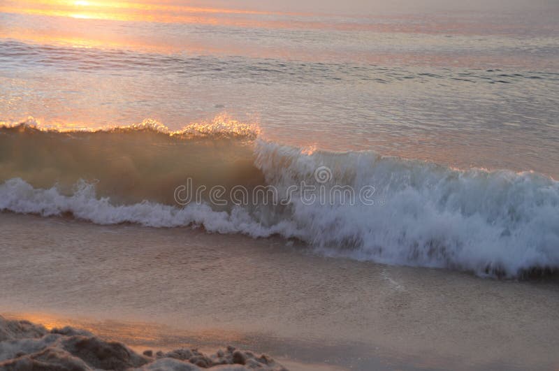 Sea wave under sunset beam stock image. Image of thailand - 21140201
