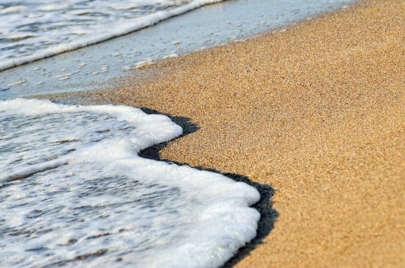 Sea Wave Washes Sand on the Beach Stock Photo - Image of black, odessa ...